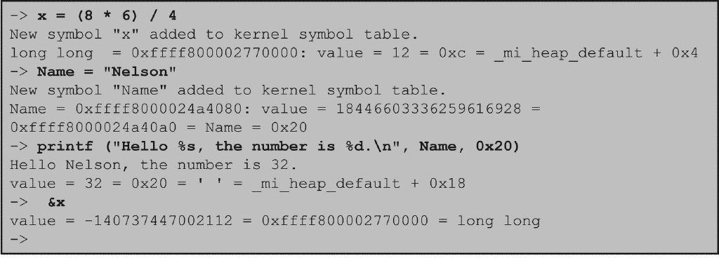 Kernel Shell Usage in VxWorks · VxWorks6
